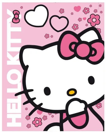 KAUFMANN Dětská oboustranná auto deka Hello Kitty 120x150 cm