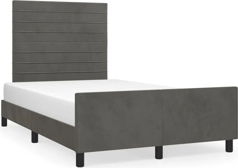 Rám postele bez matrací tmavě šedá 120x190 cm samet 3270585