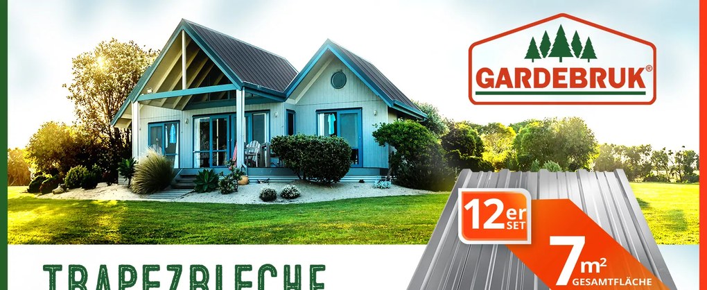 Trapézový plech sada 12 ks antracitová 129x46cm 7m² pozinkované odolné vůči počasí stabilní