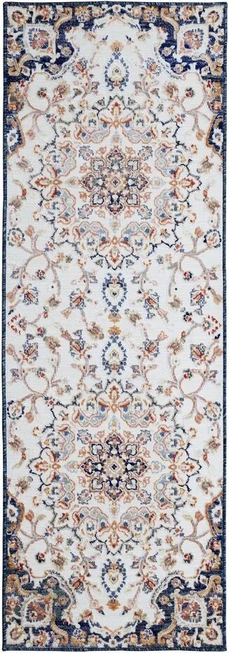 Flair Rugs, Běhoun Plaza Mabel Navy – na ven i na doma, 80x230, vícebarevná, chodba / předsíň