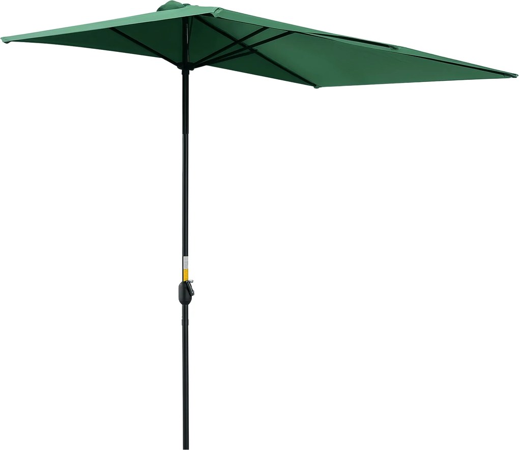 Outsunny Obdélníkový Umbrella 230x130x245 cm Závěsný Parasol Poloviční Slunečník s Kličkou UV 30+ Ochrana Vodotěsný Slunečník pro Balkon Terasu Zahrad
