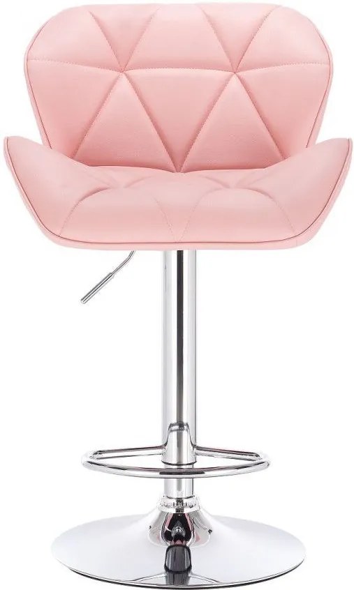 LuxuryForm DESIGN Barová židle MILANO na stříbrné kulaté podstavě - růžová
