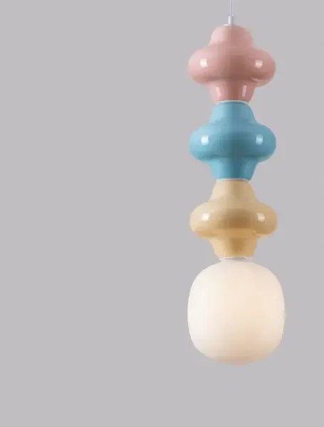 LED růžovo-modro-žlutá moderní svítilna Clio