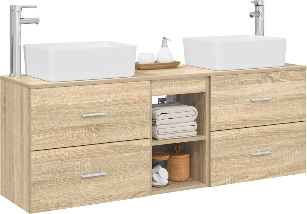Sada koupelnových skříněk 3 ks Dub sonoma 53 x 34,5 x 63 cm 3405853