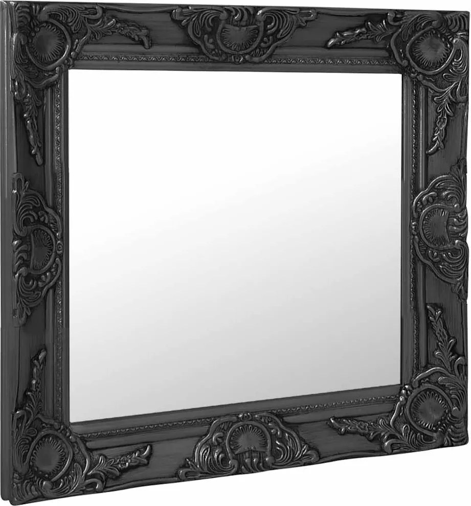 Nástěnné zrcadlo barokní styl 50 x 50 cm černé 320315