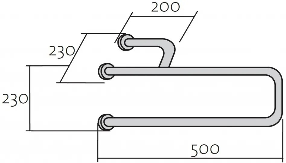 Cersanit Etiuda, madlo na zeď 55cm, pravé, chromová, K97-029