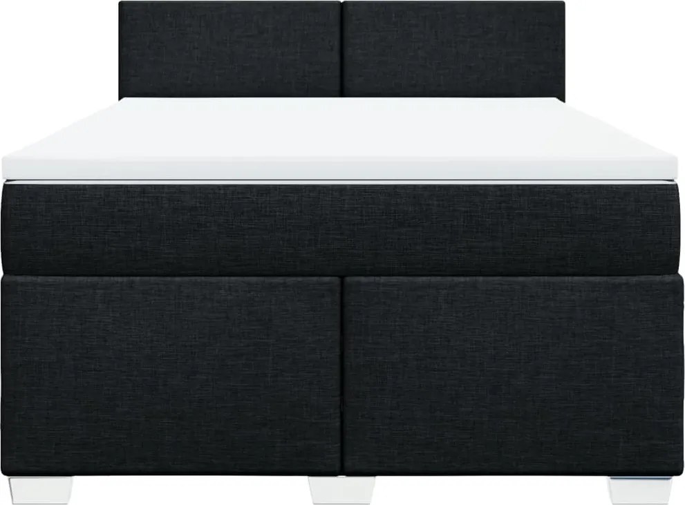 Box spring postel s matrací černá 140x200 cm textil 3288206