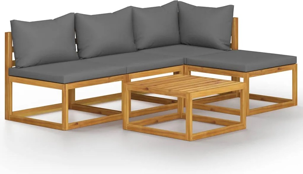 5dílná zahradní sedací souprava s poduškou masivní akácie 3057602