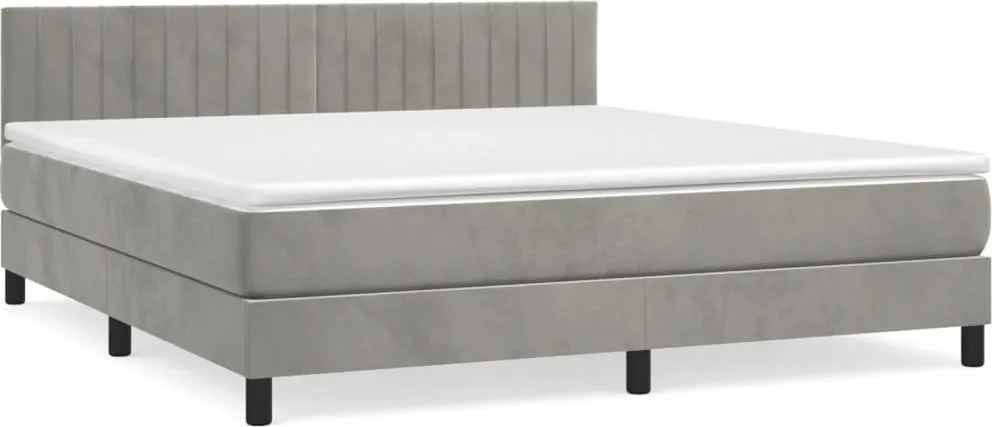 Box spring postel s matrací světle šedá 180x200 cm samet 3141437