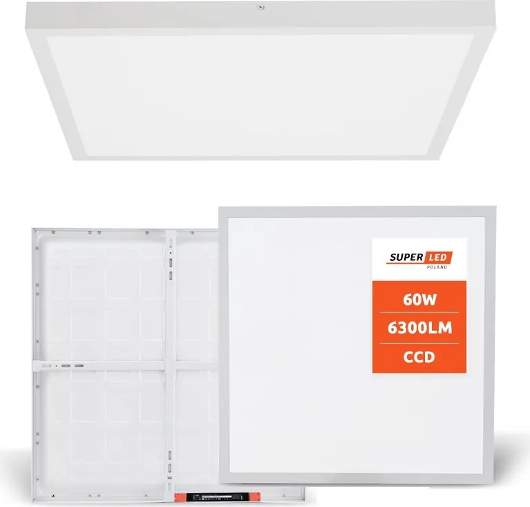 Led panel Nástěnný 60x60 cm 60W 6300lm Čtvercový Stropní Svítidlo Bílý Silný