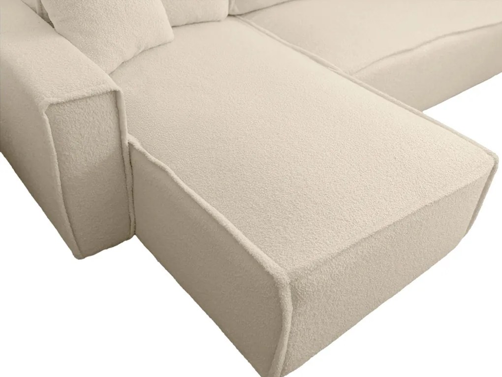 Rozkládací oboustranná sedací souprava do L SMART BOUCLE 232x143 cm, krémová