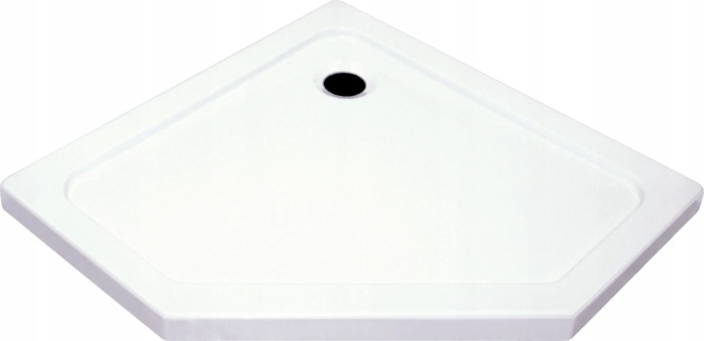 Novoterm Pětiúhelníková akrylátová sprchová vanička NV-Glasgow Slim 90x90 bílá, nízká