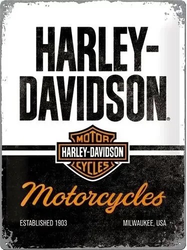 Plechová cedule Harley-Davidson - Motorcycles, (30 x 40 cm)