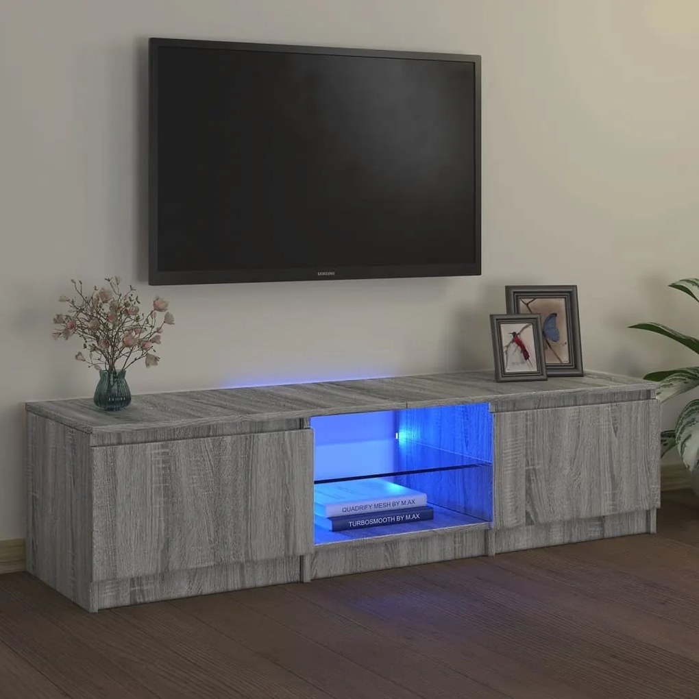 vidaXL TV skříňka s LED osvětlením 140 x 40 x 35,5 cm [804292] Barva: Betonová šedá