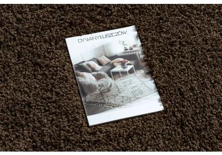 Dywany Luszczow Dětský kusový koberec SOFFI kulatý, shaggy 5 cm hnědý Rozměr koberce: 160 cm KRUH