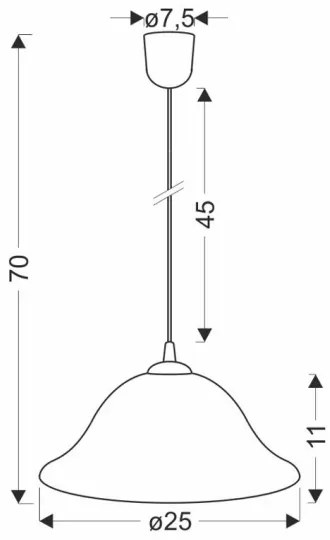 Lustr na lanku VERA 1xE27/60W/230V měděná/bílá