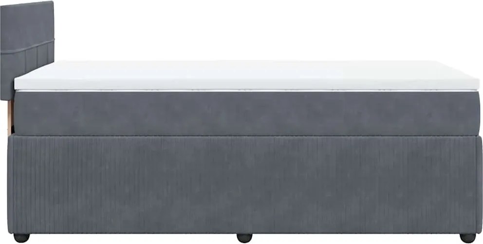 Box spring postel s matrací tmavě šedá 90x190 cm samet 3289927