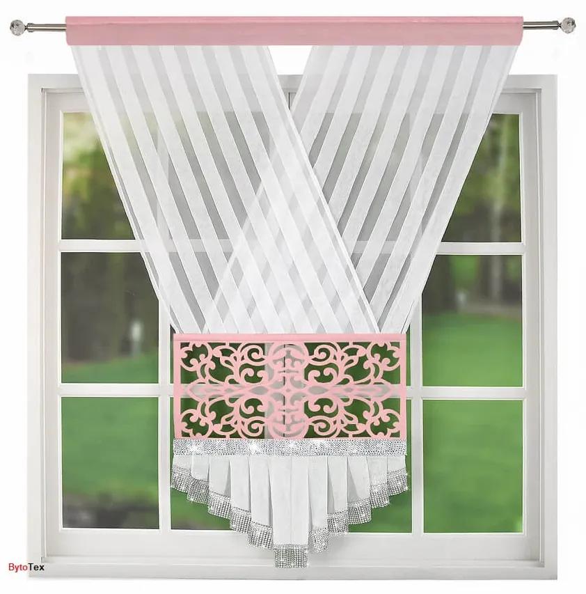Fliying Dekorativní bílý/růžový prolamovaný panel 120x150 cm