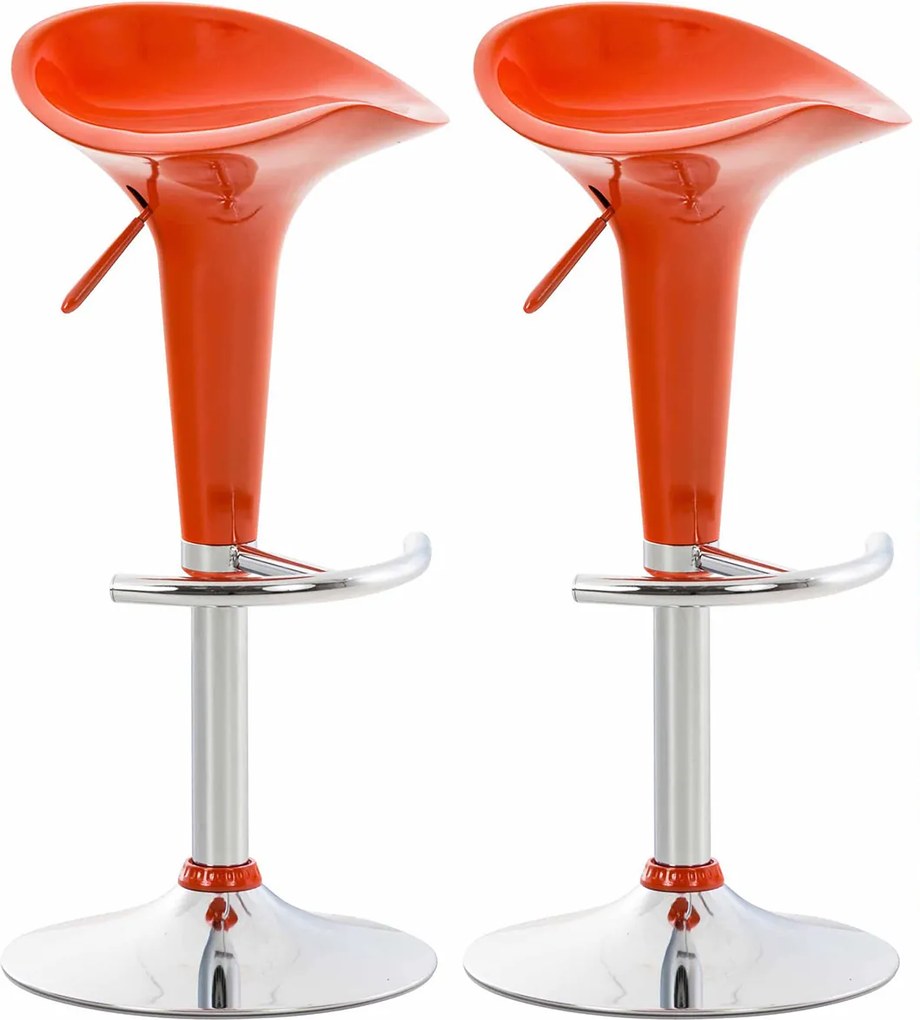 Sada 2 barových židlí Saddle – oranžová