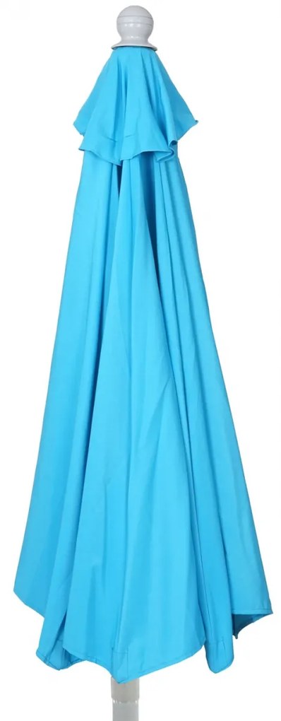 Slunečník půlkruh Parla - polyester/hliník - 300cm tyrkysová se stojanem