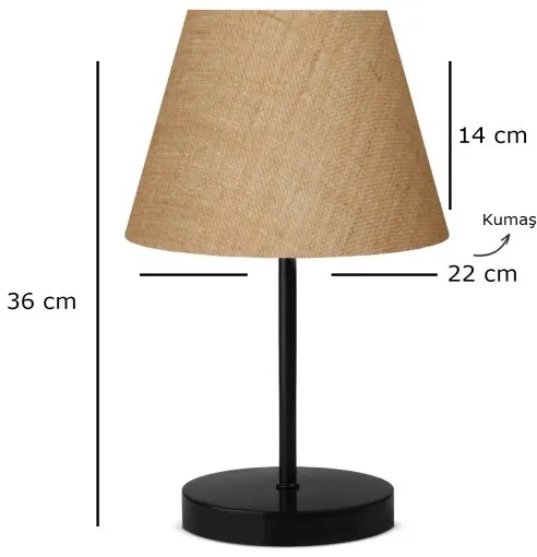 Stolní lampa AYD 1xE27/40W/230V hnědá/černá