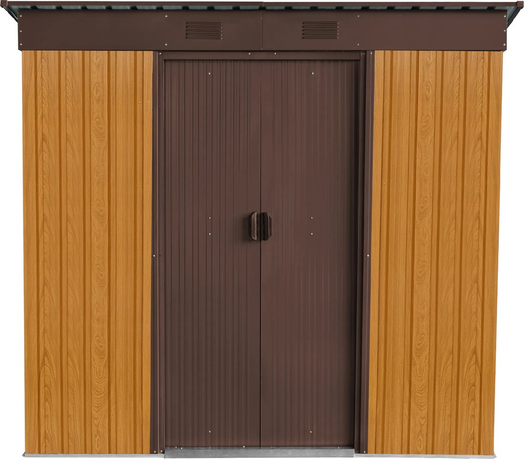 Zahradní domek BestBerg ZD-67RWB / 4,3 m² / 197 × 217 × 202 cm / dekor dřeva/hnědá