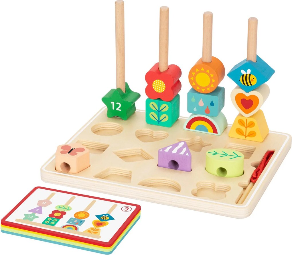 Wooden beads sequencing toy set