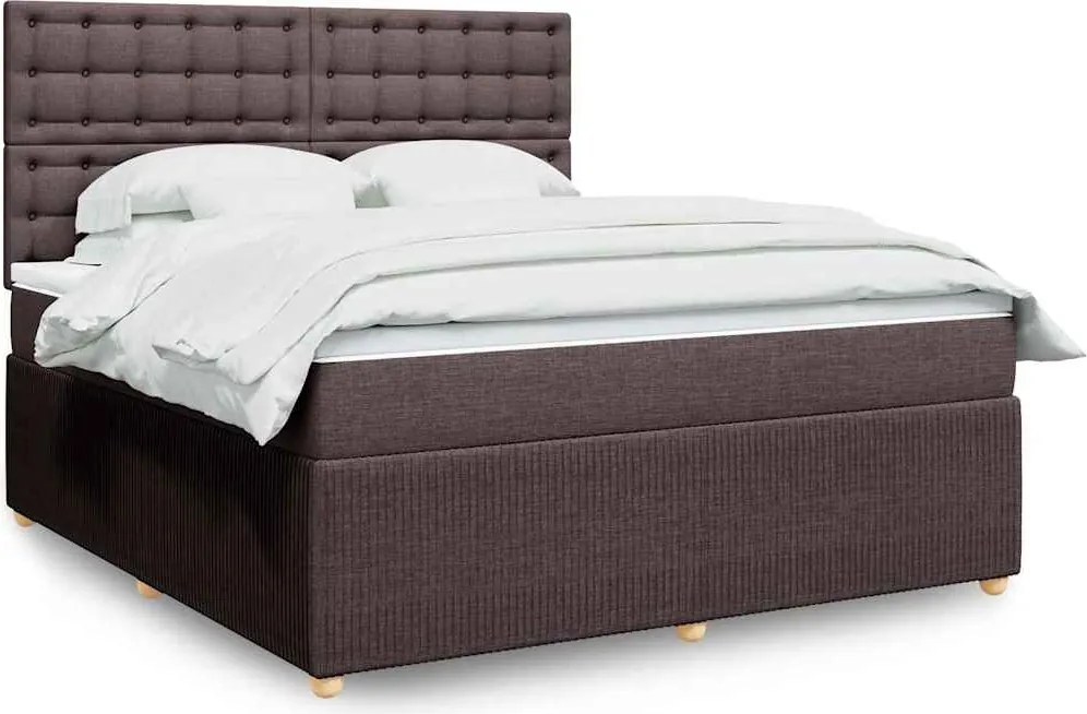 Box spring postel s matrací tmavě hnědá 180x200 cm textil 3292152