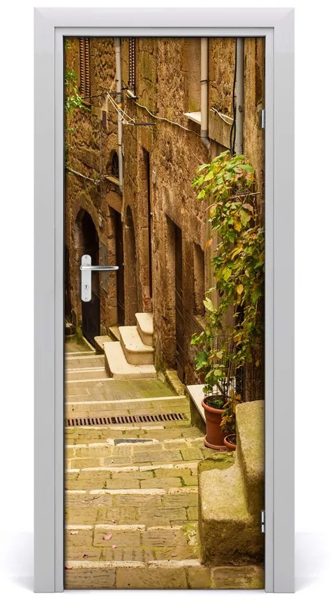 Fototapeta samolepící na dveře italské uličky 75x205cm