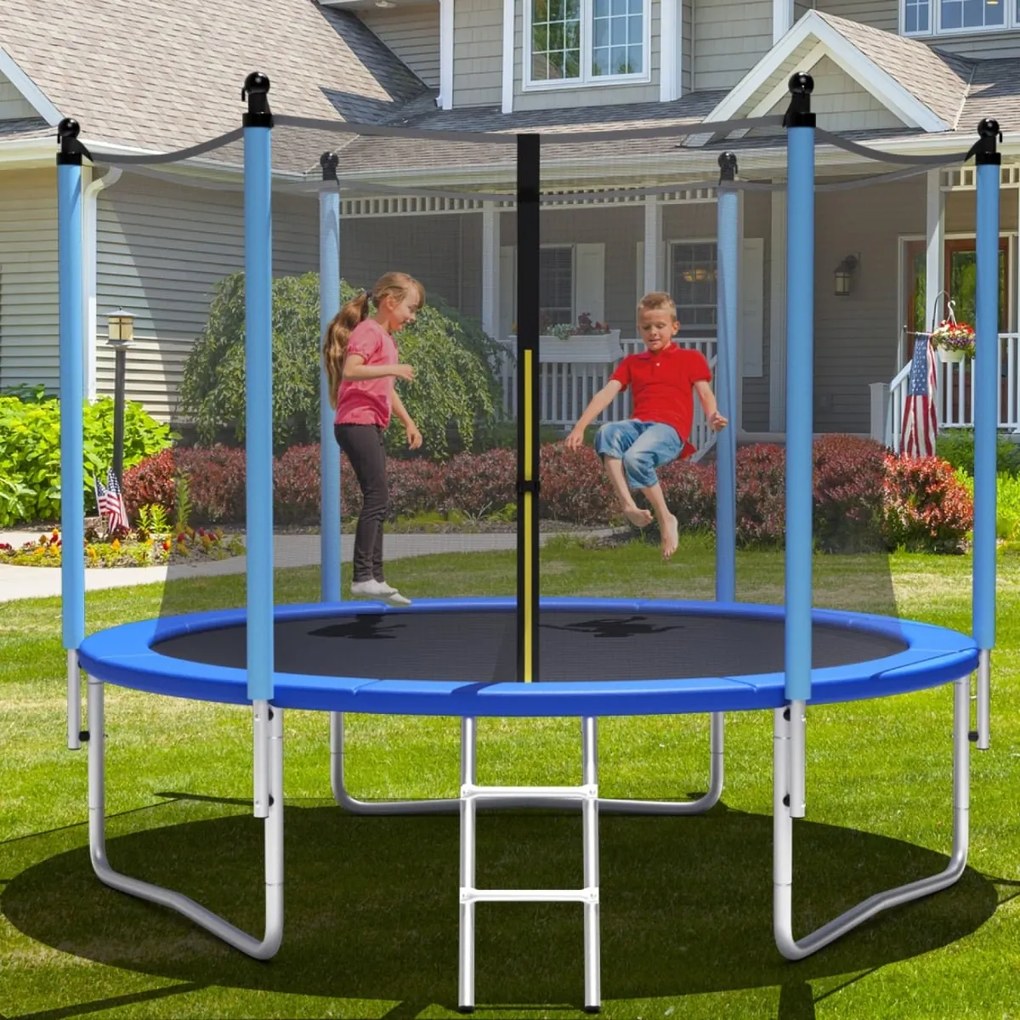 Costway Ø 244 cm trampolína venkovní trampolína pro děti a dospělé černá +