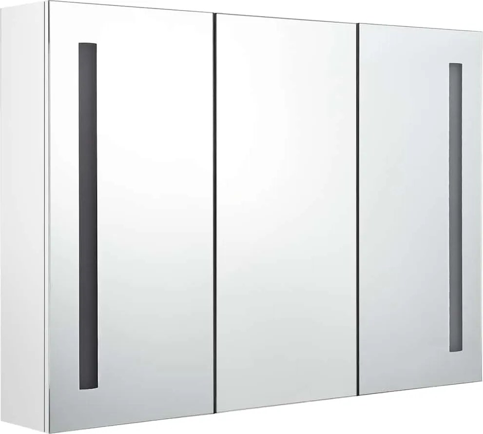 LED koupelnová skříňka se zrcadlem 89 x 14 x 62 cm zářivě bílá 326531