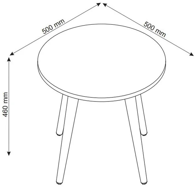 Kulatý konferenční/odkládací stolek Porto 50 cm, bílý