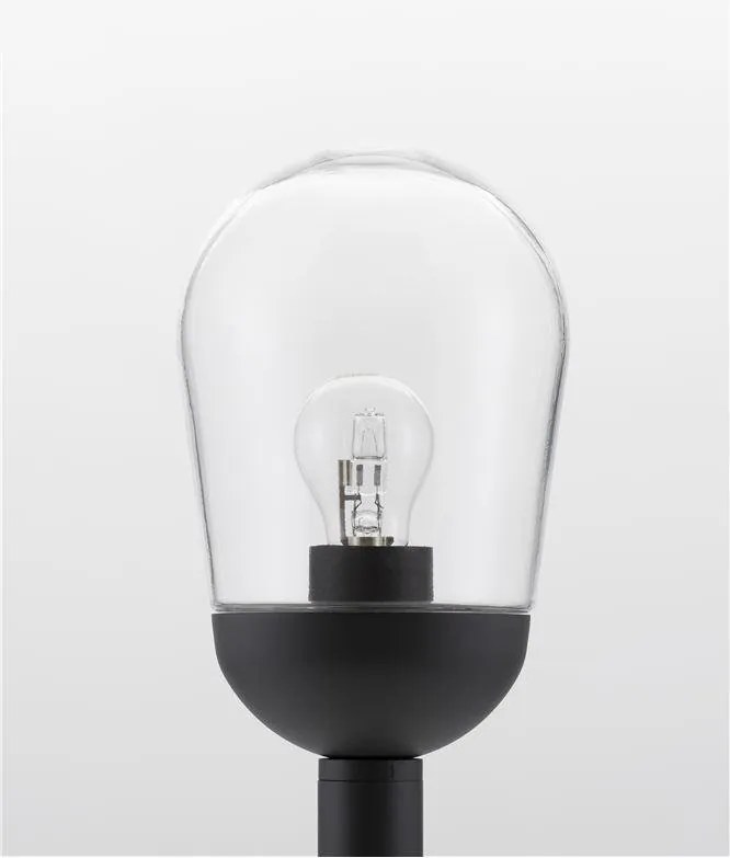NV 9060196 Venkovní sloupkové svítidlo OMIKA tmavě šedý hliník a čiré sklo E27 1x12W 220-240V bez žárovky IP54 - NOVA LUCE