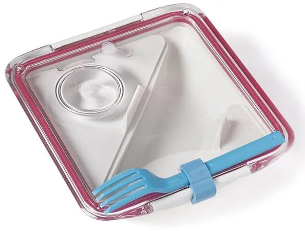 BLACK-BLUM Lunch box Apetit bílý/růžový modrá vidlička