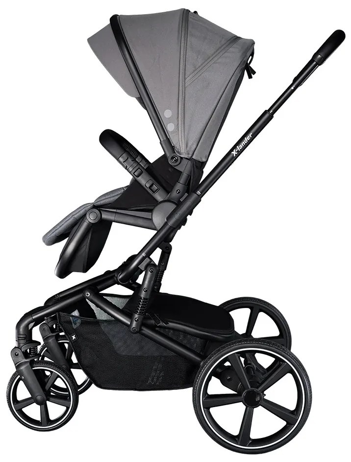 Kombinovaný kočárek s velkými koly 2 v 1 X-lander Cruiser 2.0 Cool Grey 2025