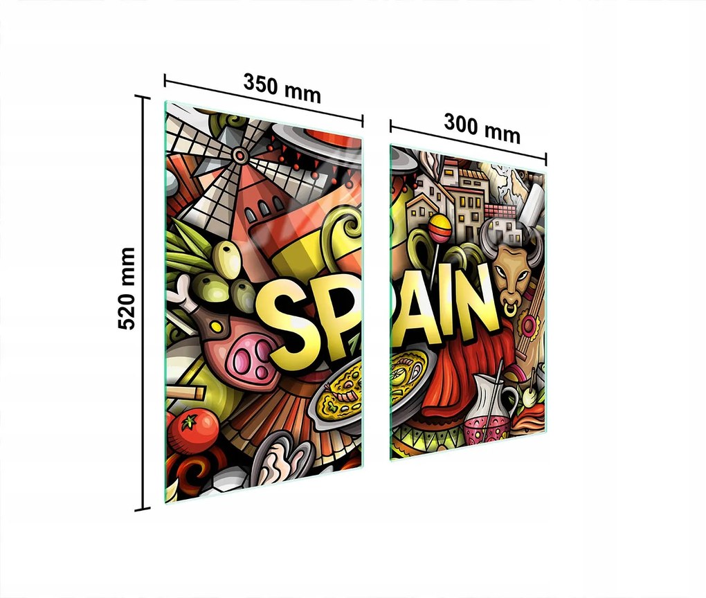 Skleněná Ochranná Deska Do Kuchyně 65x52 Barevná