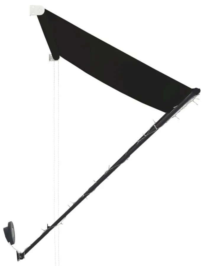 Zatahovací markýza s LED světlem 300x150 cm Dekorhome Hnědá / oranžová