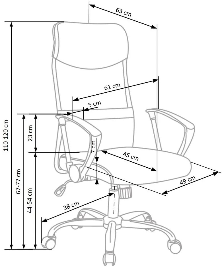 Kancelářská židle Vire, černá / zelená