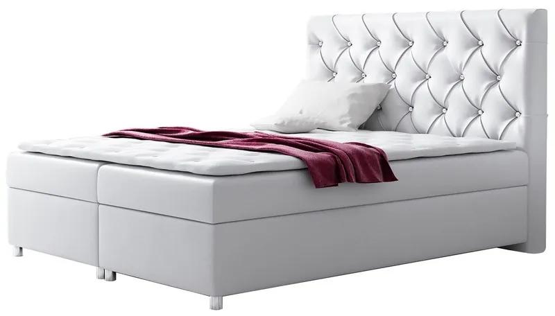 Kontinentální postel Balicci, Rozměr postele: 160x200, Barva:: ekokůže Soft 017 (bílá)
