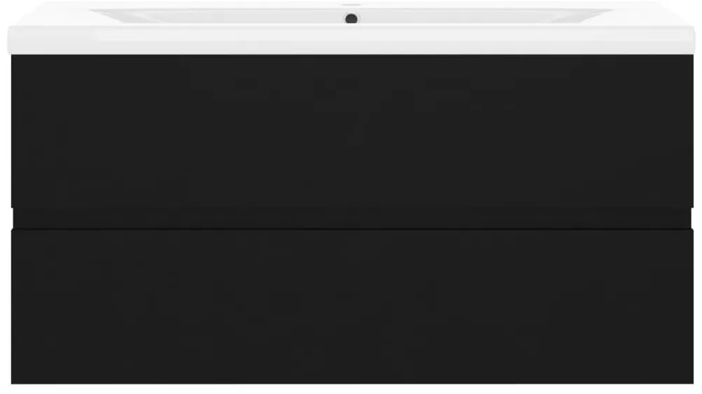 vidaXL Marketos Skříňka se zápustným umyvadlem černá kompozitní dřevo