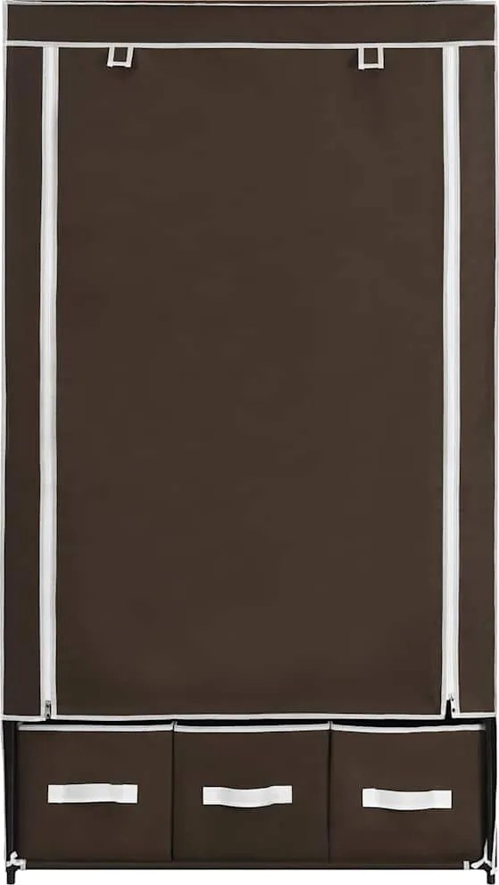 Šatní skříň hnědá 87 x 49 x 159 cm textil 282458