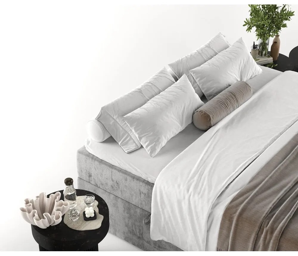 Šedá boxspring postel s úložným prostorem 160x200 cm Yoko – Maison de Rêve
