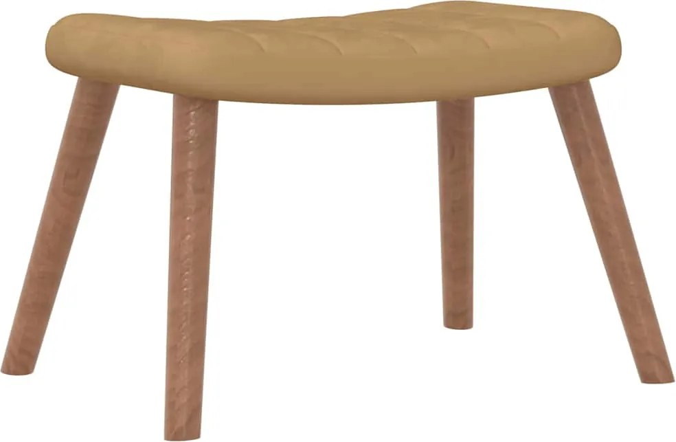 Relaxační křeslo se stoličkou hnědé samet 327674