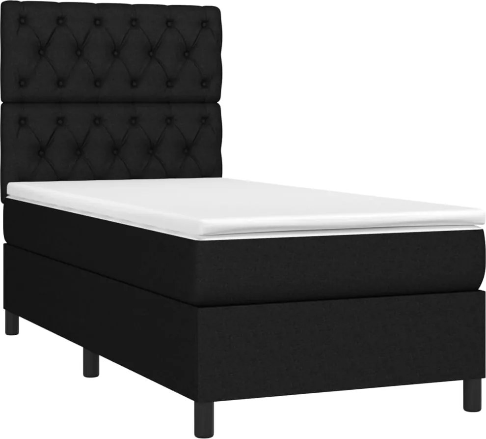 Box spring postel s matrací černá 80 x 200 cm textil 3141971