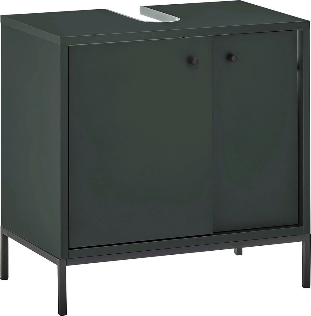 XXXLutz SKŘÍŇKA POD UMYVADLO, tmavě zelená, tmavě zelená, 60/62/32 cm Xora - Online Only koupelnové skříňky - 001279021801