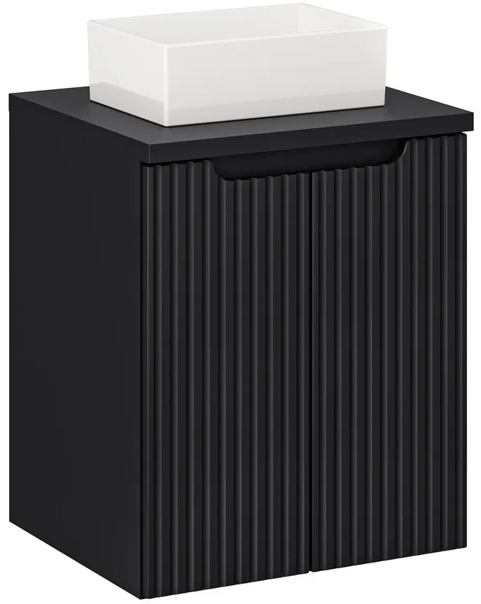 Závěsná skříňka Nova Black Gaja II s deskou a umyvadlem 50 cm černá