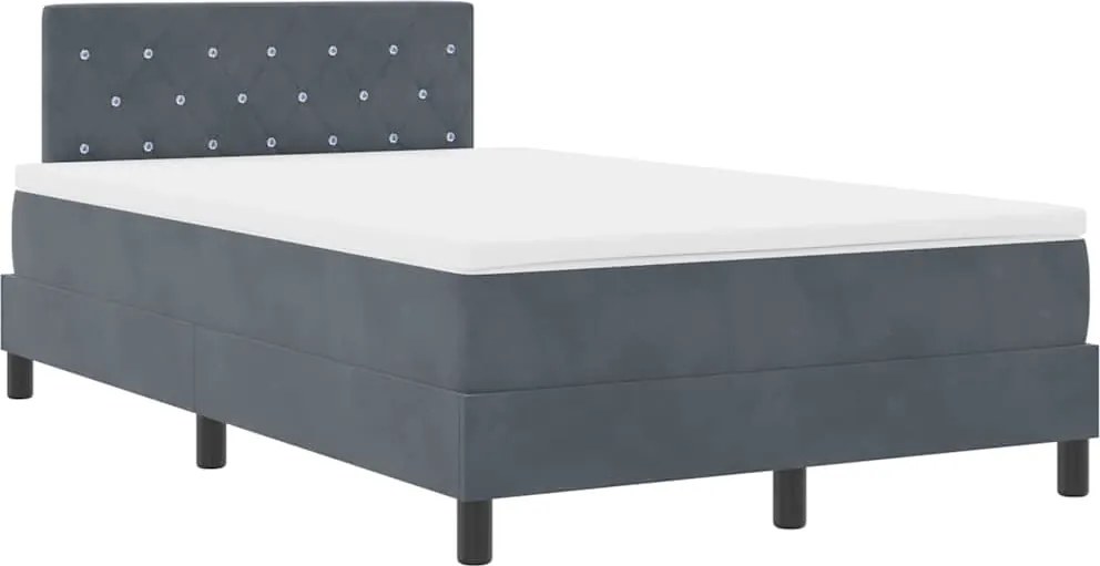 Postel s boxspringem s matrací Tmavě šedá 120 x 200 cm samet 3339099
