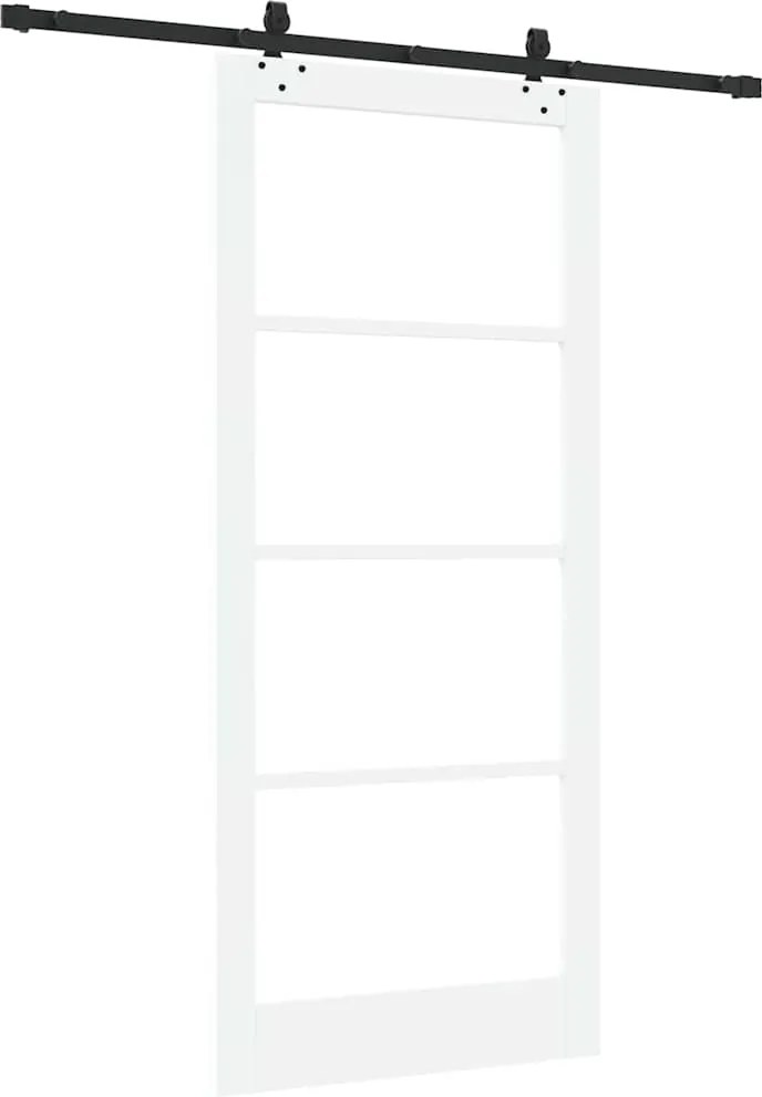 Posuvné dveře ORKDAL 93 x 211 cm Masivní borové dřevo a sklo 3332178