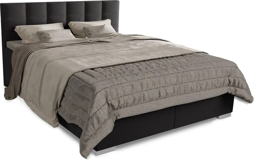 Juskys Postel boxspring Seattle s látkovým potahem Malmo Barva: světle šedá