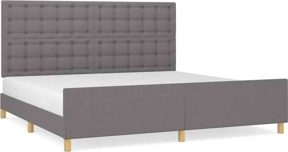 Rám postele bez matrace tmavě šedý 200 x 200 cm textil 3125406
